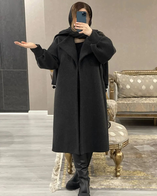 استایل دارک تو زمستون خوراکه اصن این مدل پالتو رنگ مشکی زنانه هارو بپوش ...