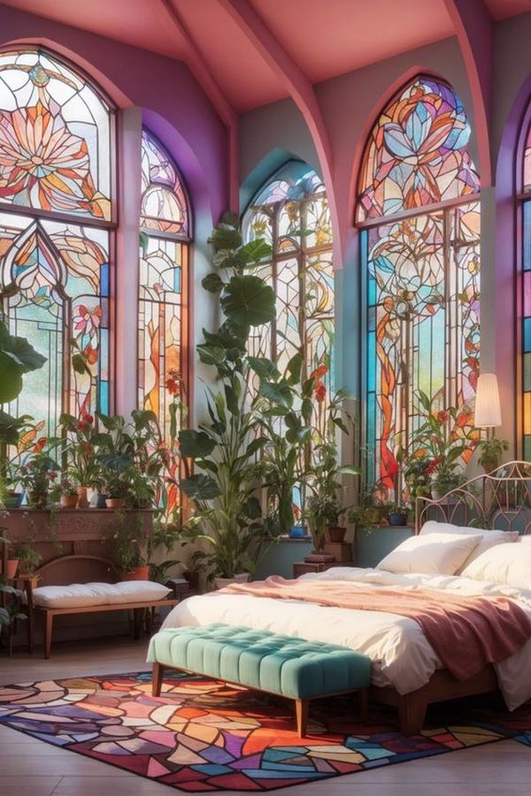 بازتاب نور و رنگ: بهترین مدل دیزاین با شیشه رنگی در دکوراسیون - ماگرتا