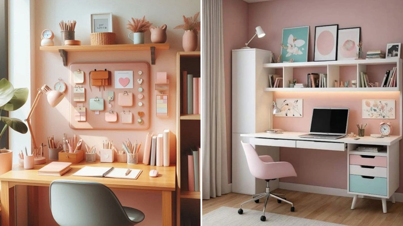 ۲۳ ایده دکور میز مطالعه دخترانه : از چیدمان کیوت تا دکوراتیو‌های جذاب ...