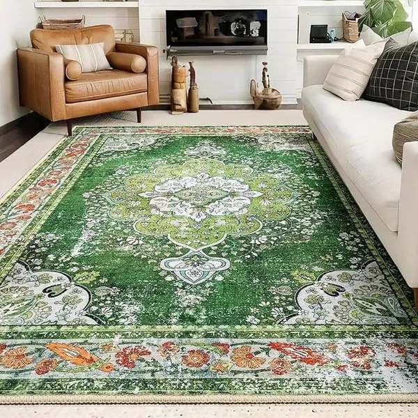 ۲۵ مدل فرش سبز ایرانی برای عاشقان طرح‌های خاص در دکوراسیون منزل - ماگرتا