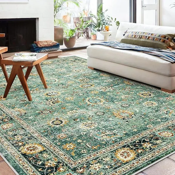 ۲۵ مدل فرش سبز ایرانی برای عاشقان طرح‌های خاص در دکوراسیون منزل - ماگرتا