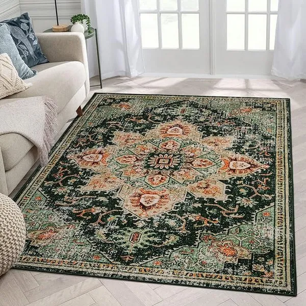 ۲۵ مدل فرش سبز ایرانی برای عاشقان طرح‌های خاص در دکوراسیون منزل - ماگرتا
