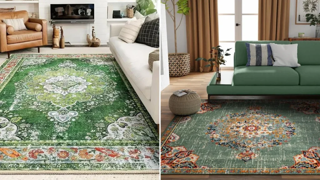 ۲۵ مدل فرش سبز ایرانی برای عاشقان طرح‌های خاص در دکوراسیون منزل - ماگرتا